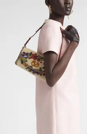 Valentino Garavani Vain Soft Beaded Top Handle Bag - Multi Beige
