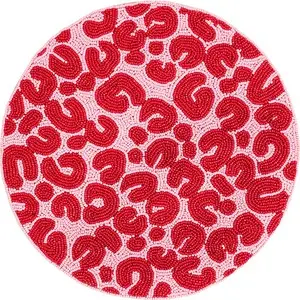 ZSA ZSA ZSU Dadri Beadded Placemat Animal 14 - Red