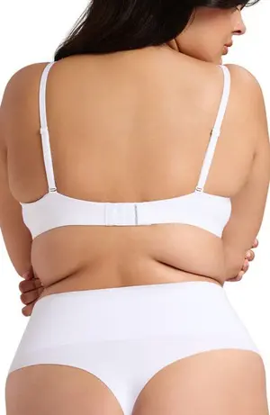 SIELLA Organic Cotton No-show V-scoop Bra - White