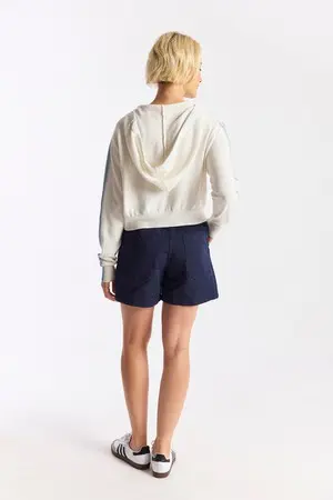 WISPR Geo Sleeve Cropped Zip Up Hoodie