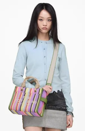 Marc Jacobs Small Stripe Mesh Tote - Purple Multi
