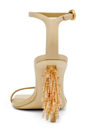 Cult Gaia Sienna Beaded Ankle Strap Sandals - Sand