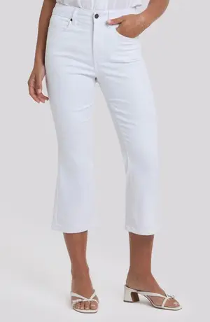 NYDJ Monica High Waist Crop Kick Flare Jeans - Optic White