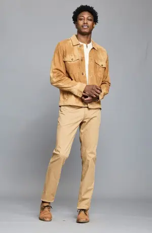 Billy Reid Waxed Suede Trucker Jacket