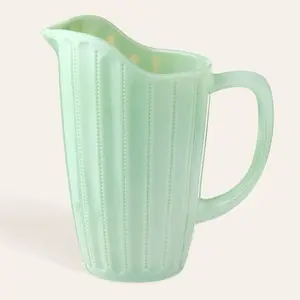 ZSA ZSA ZSU Henan Glass Pitcher Jug 34 Oz - Green