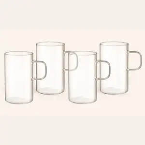 ZSA ZSA ZSU Panyu Borosilicate Glass Cup 10 Oz Set Of 4 - Clear