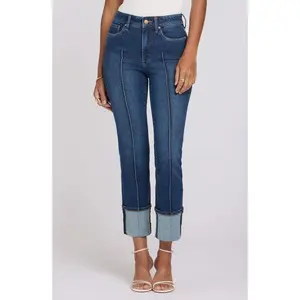 Women's Cuffed Straight Leg Jeans