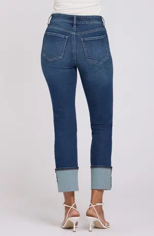 NYDJ Marilyn Cuffed Pintuck Straight Leg Jeans - Sunset Villa