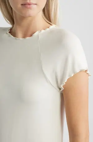 Mango Lettuce Edge Layered Top - Ecru