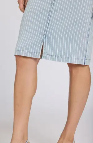 NYDJ Stripe High Waist Denim Skirt