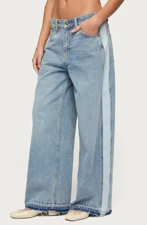 EDIKTED Contrast Stripe Wide Leg Pants