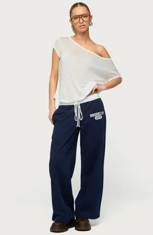 EDIKTED Low-rise Sweatpants - Navy
