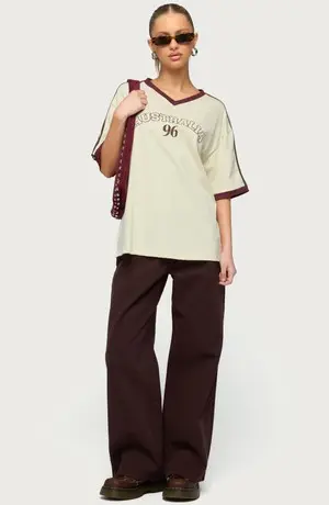 EDIKTED Roman Low Rise Baggy Jeans - Brown