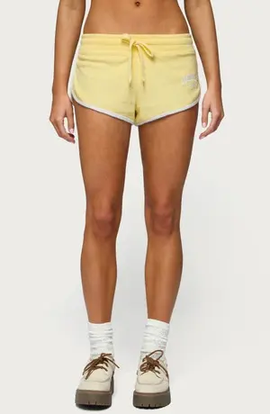 EDIKTED Terry Cloth Elastic-waist Shorts