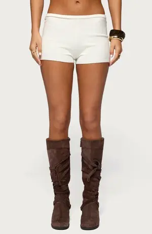 EDIKTED Arianna Knit Shorts - Cream