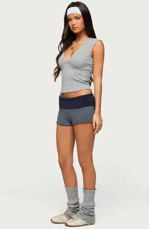 EDIKTED Contrast Stripe Microshorts