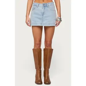 EDIKTED Shanice Low Rise Denim Skort