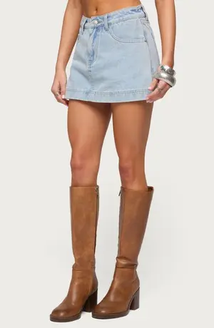 EDIKTED Shanice Low Rise Denim Skort
