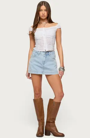EDIKTED Shanice Low Rise Denim Skort