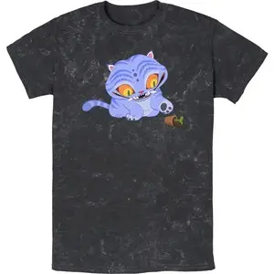 KPOP DEMON HUNTERS Mischievous Derpy Short Sleeve Graphic T-shirt - Black