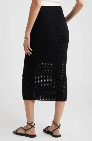 Nordstrom Mesh Stitch Knit Midi Skirt