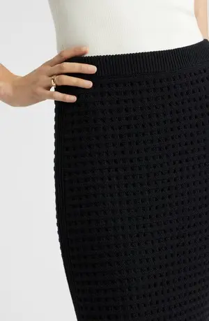 Nordstrom Mesh Stitch Knit Midi Skirt