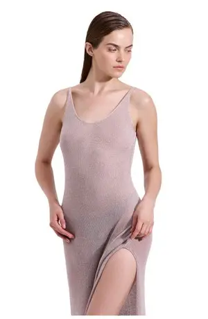 LUMA GOTTEX Solar Shimmer Knit Dress Cover-up - Light-pink-silver