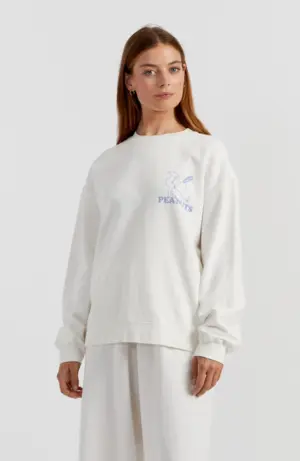 Chinti & Parker Peanuts Athletics Graphic Cotton Sweatshirt - Cream