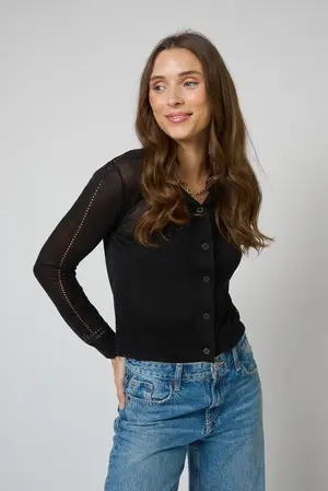 Women's Sheer Black Cardigans