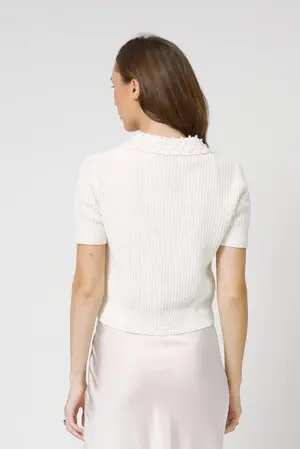 Central Park West Charli Pearl Collared Polo