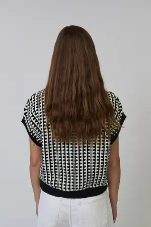 Central Park West Skye Scallop Stitch Polo