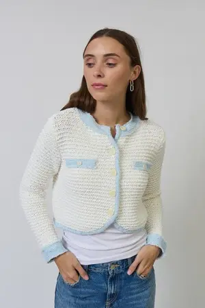 Central Park West Celeste Cropped Cardigan