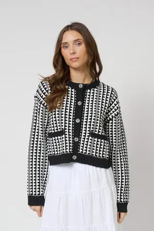 Central Park West Skye Scallop Stitch Cardigan