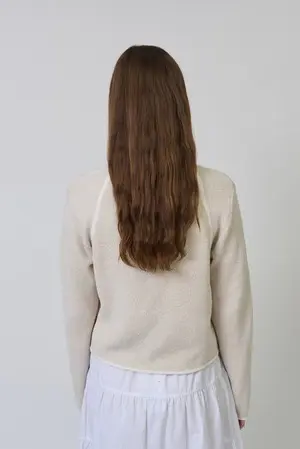 Central Park West Celeste Tweed Yarn Zip-up Jacket