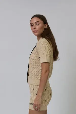 Central Park West Jaden Short Sleeve Cardigan