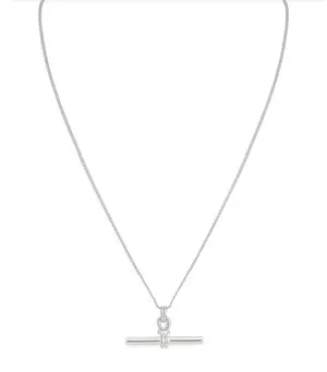 ASTRID & MIYU Rhodium-plated T-bar Pendant Necklace - Silver