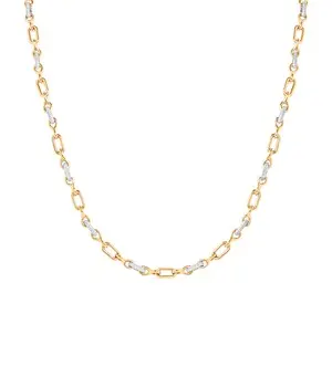 ASTRID & MIYU Pavé Chain Link Necklace - Gold
