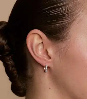 ASTRID & MIYU Plated Pavé Essential Hoop Earrings