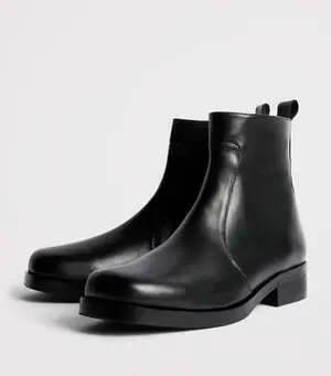 Studio Nicholson Leather Square-toe Boots