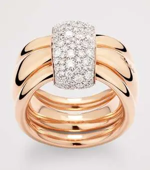 Pomellato Together Rose Gold And Diamond Ring - White