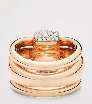 Pomellato Together Rose Gold And Diamond Ring - White