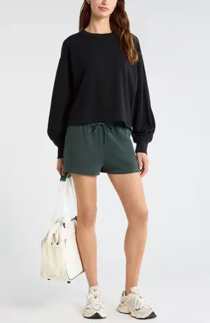 Zella French Terry Crewneck Sweatshirt - Black