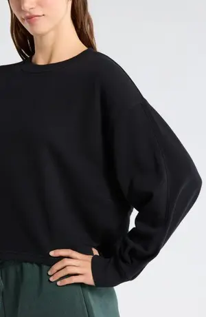 Zella French Terry Crewneck Sweatshirt - Black