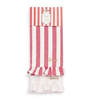 Harrods Stripe Ruffle Tea Towels - Red