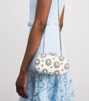 SELF-PORTRAIT Satin Crystal Clutch