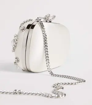 SELF-PORTRAIT Satin Crystal Clutch