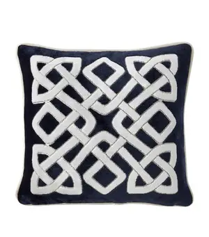 YVES DELORME Entrelac Marine Square Cushion Cover - Navy