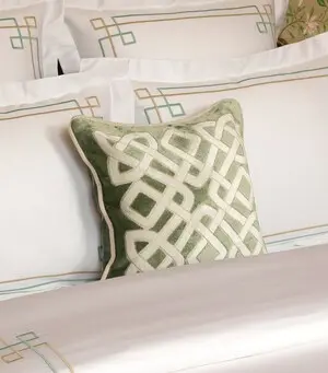YVES DELORME Entrelac Marine Square Cushion Cover