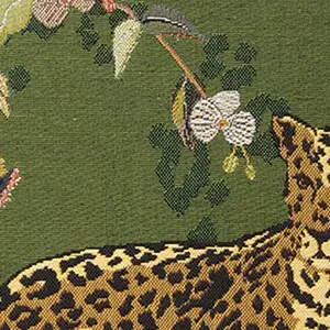YVES DELORME Orchidia Square Cushion Cover - Green