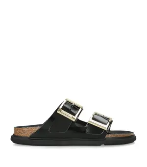 BIRKENSTOCK Leather Arizona Sandals - Black